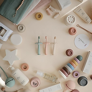 mushie Flower Toddler Training Toothbrush (Blush)