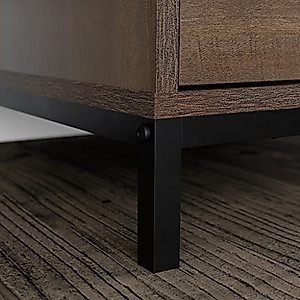 Sauder North Avenue Pedestal Home Office Desk, L: 41.97" x W: 18.50" x H: 28.15", Smoked Oak Finish