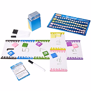 Mattel Games Wits & Wagers Board Game Family Edition for Kids and Adults with Dry Erase Boards, Markers & Question Cards