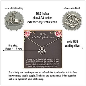 RareLove Gifts for Sister in Law,Unbiological Sister Necklace Gift For Best Friend,925 Sterling Silver Tiny Infinity Heart Necklaces for Women Friendship,Best Friend Necklace