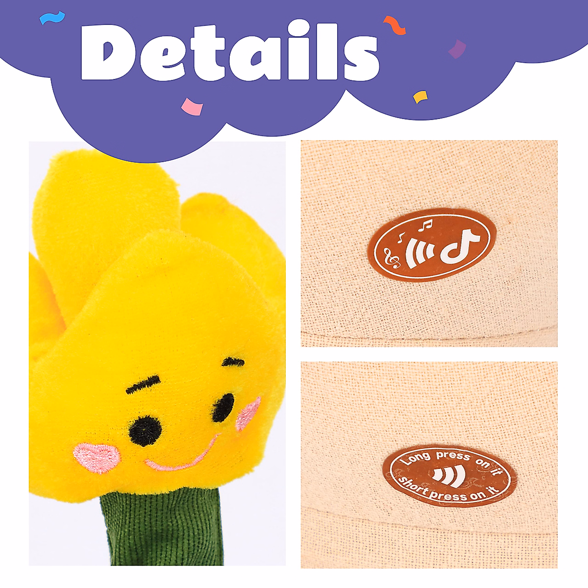 Cuteoy Talking Tulips Plush Toy Repeats What You Say Dancing Walking Mimicking Twisting Stuffed Animal Musical Electric Interative Christmas Birthday Girls Boys Flowers Gifts