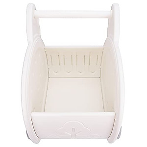 Bebamour Baby Shopping Cart, Baby Toys Push and Pull Baby Stroller, 2-in-1 Toddler Learning Walker Toy Storage Chest, Shopping Cart and Doll Stroller, White Cart