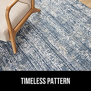 Gorilla Grip Soft Abstract Area Rug, Slip-Resistant Rubber Backing, Boho Modern Rugs, Low Profile Design, Resists Shedding and Fading, Home Décor for Living Room, Bedroom, 2.3 x 3.3, Charcoal Ivory