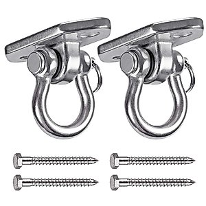 WAREMAID Hammock Chair Hanging Kit Swing Ceiling Mount, Heavy Duty Swing Hanger Hook, Indoor Outdoor Playground Hanging Chair, Tree, Gym, Rope, Swing Set Bracket, Punching Bag Hardware, 1000 LB