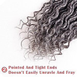 6 Packs Goddess Locs Crochet Hair 14 Inch Gray Wavy Curly Faux Locs Crochet Braids Synthetic Hair Extensions Dreadlocks Crochet Locs Braiding Hair Goddess Brainds Crochet Hair (14" (6 Packs), #51)