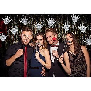 10PCS Silver Mini Crown Balloons for Engagement Wedding Anniversary Birthday Decorations Aluminum Foil Balloon for Bridal Shower Girl Woman