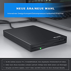 aelrsoch Floppy Disk Reader External Drive USB 3.5-inch USB External Floppy Drive 1.44 MB FDD Portable Floppy Disk Suitable for PC Windows 2000/7/8, Plug and Play