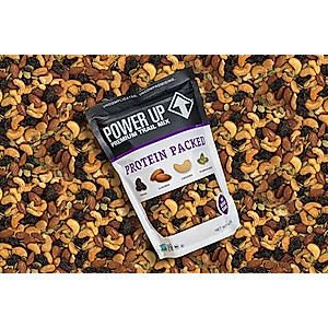 Power Up Premium Trail Mix - Protein Packed 14oz, No Added Sugar, Made Without Peanuts, Gluten Free, Vegan, Non-GMO
