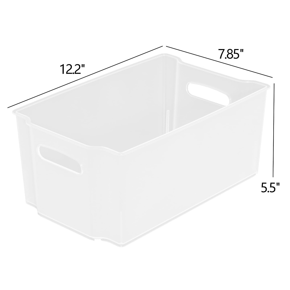 Minekkyes 4-Pack Plastic Freeze Bin, Stackable Freezer Storage Boxes, Chest Freezer Storage Containers, Matte Transparent