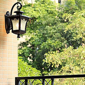 Ksainiy Wall Outdoor Outdoor LED Wall Lantern Light with for Patio Deck Garden Fence Home Stairs Black IP44 Waterproof Garden Lamp