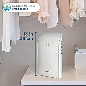 Pure Guardian DH201WCA Small Room Dehumidifier for Allergen and Odor Control in Closets, Kitchens, Laundry Rooms, and Bathrooms, Ultra-Quiet and Space-Saving, PureGuardian