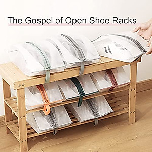 Veki Clear Waterproof Shoe Storage Bag for Travel and Daily Use Large Foldable Transparent Shoes Storage Packing Organizers Pouch with Zipper and Rope for Men Women(Green)