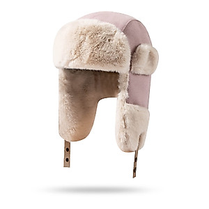 CLAPE Winter Trapper Hats Warm Russian Trooper Faux Fur Hat with Ear Flap Aviator Cap Unisex Ushanka Hat for Hunting