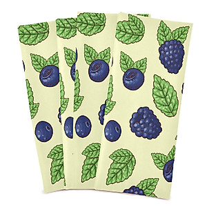 Summer Fruits Blueberry Kitchen Towel Set Fresh Grape Leaves Green Dish Towel Set of 1 Tea Towels Large 28''x18'' Multi-Purpose Washing Cloth Home Decorative Lint-Free Dishcloths for Restaurant Hous