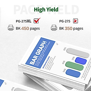 JINTUM Remanufactured PG-275XL Ink Cartridge Replacement for Canon 275 Ink Cartridges for Canon PIXMA TS3522 TR4720 TS3520 Printer (2 Black)