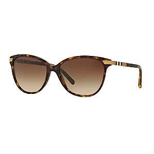 BURBERRY BE4216 300213 57M Dark Havana/Brown Gradient Cateye Sunglasses For Women+ BUNDLE with Designer iWear Eyewear Kit