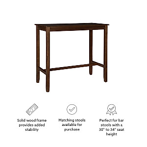 Linon 42 inch Height Pub Claridge Table, Rustic Brown Bar
