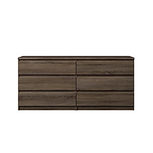 Tvilum Scottsdale 6 Drawer Double Dresser, Truffle