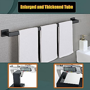 Alise Bath Towel Bars,28 Inch Towel Holder Towel Racks for Bathroom and Lavatory,SUS304 Stainless Steel Hand Towel Hanger Towel Rail Wall Mount,Matte Black