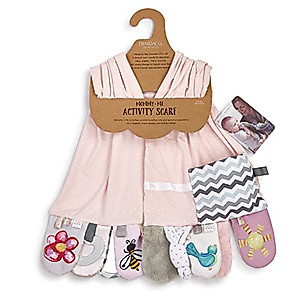 DEMDACO Mommy & Me Vibrant Colorful 9.5 x 52 Inch Soft Polyester Fabric Tactile Textured Whimsical Activity Fashion Scarf (Pretty Pink)