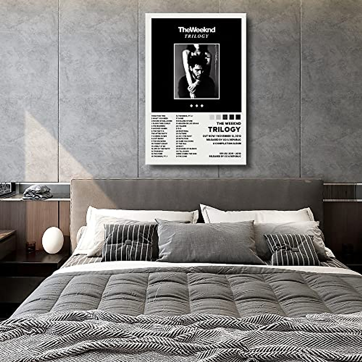 ZGSDGF The Weeknd Poster Trilogy Music Album Cover Canvas Wall Art Rapper Posters Room Aesthetic Wall Decor for Bedroom Living Room Bathroom 12x18 inch Unframed