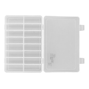 16 Compartment Organizer Box, 16 Compartment Clear Parts Box Adjustable Jewelry Organizer Container, Hooks & Hangers