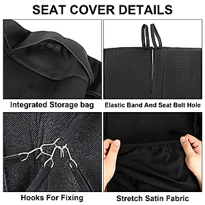 Custom-Fit Bench Seat Covers Replace for Chevy 1973-1999 C/K Series Full Size Classic Trucks Air Mesh Fabric Bench Seat Protector without Headrests (Black &Gray)