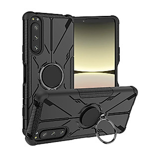 Compatible with Sony Xperia 10 III Case Cover,Compatible with Sony Xperia 10 III 5G SO-52B Case Ring Stand 2 in 1 Phone Case Cover Black