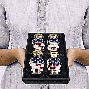 Trupoint Memorials Cremation Urns for Human Ashes - Decorative Urns, Urns for Human Ashes Female & Male, Urns for Ashes Adult Female, Funeral Urns - American Flag Classic, 4 Small Keepsakes