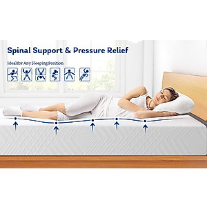 EGO Memory Foam Mattress, 10 inch Medium Firm Mattress Bed in a Box Green Tea and Cooling Gel Infused CertiPUR-US Certified, Made in USA (Twin XL)