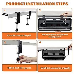 Qoyntuer Griddle Caddy for 28"/36" Blackstone Griddles/Prep Cart Accessories, Grill Caddy Space Saving BBQ Accessories Storage Box with Magnetic Tool Holder/Paper Tower/Knife Shelf/6 S-Hooks