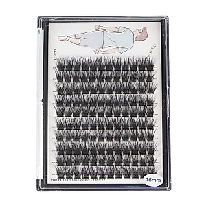 Dedila Large Tray-Grafted Wide Stem Individual False Eyelashes Thick Base 120 Clusters D Curl Natural Long Volume Eye Lashes Extensions Dramatic Look 8-20mm Available (16mm)