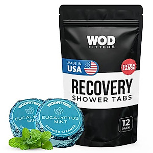 Shower Steamers Aromatherapy Made in US - Peppermint, Eucalyptus, Menthol Shower Tablets for Recovery. All Natural Stress Relief Gifts Restore Body from Muscle Soreness - 12 Shower Bombs for Men Women