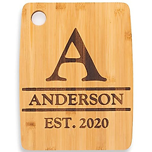 Custom Catch Personalized Cutting Board Wedding Gift - Durable Bamboo (Monogram)