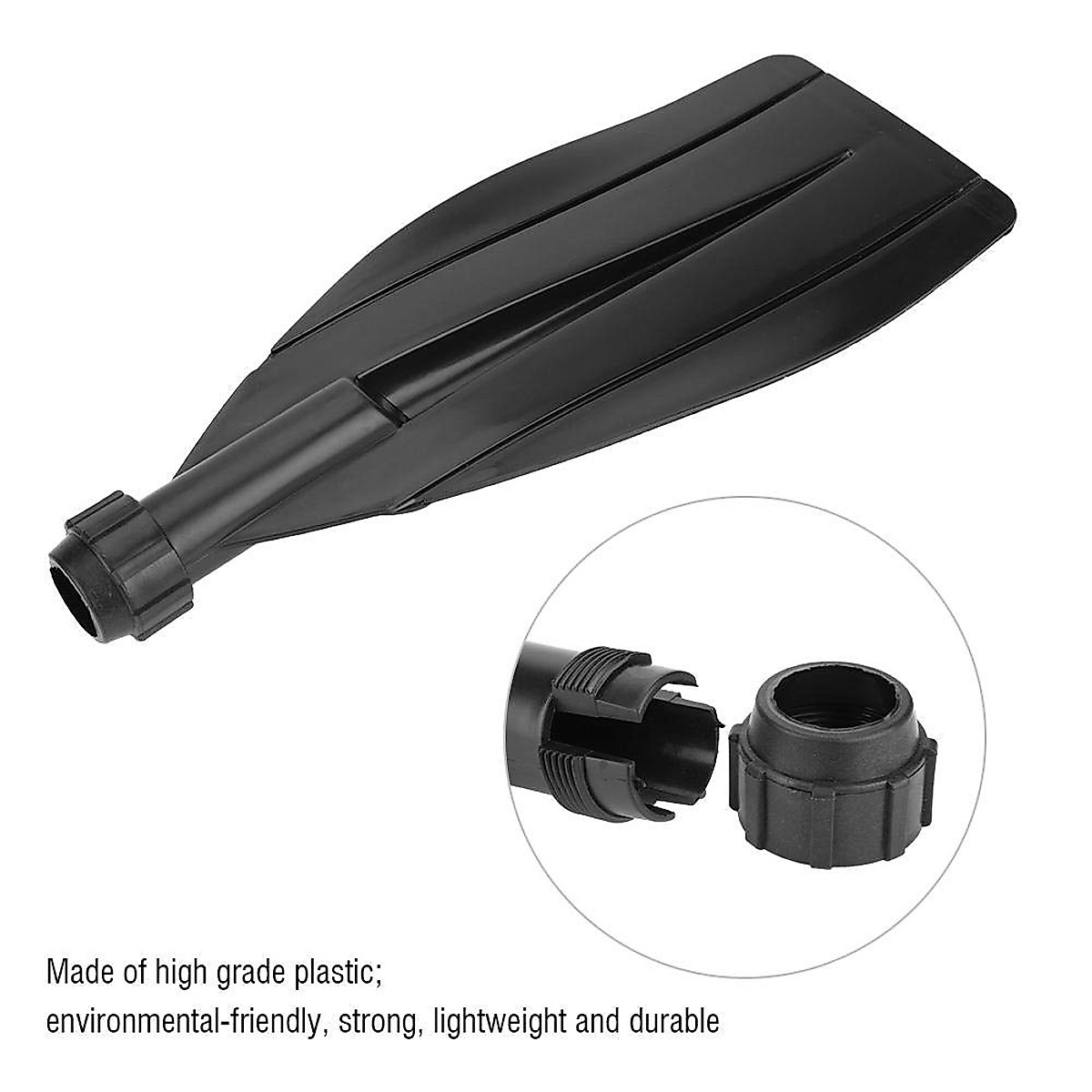 Vbestlife 1 Pair Lightweight Kayak Canoe Boat Paddle Blade Leaf Oar Replacement Accessories with Screw Black