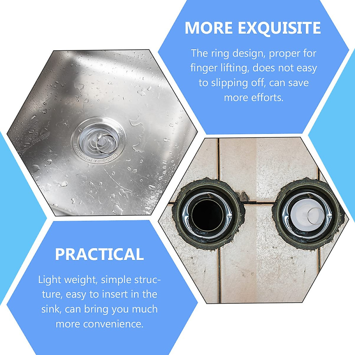 20 Pcs Basin Plug with Ring Bathroom Washbasin Stopper Sink Plug with Ring Drain Stopper Kitchen Sink Stopper Tub Stopper Kitchen Sink Plug Bathtub Plug Bath Plugs Drain Plug