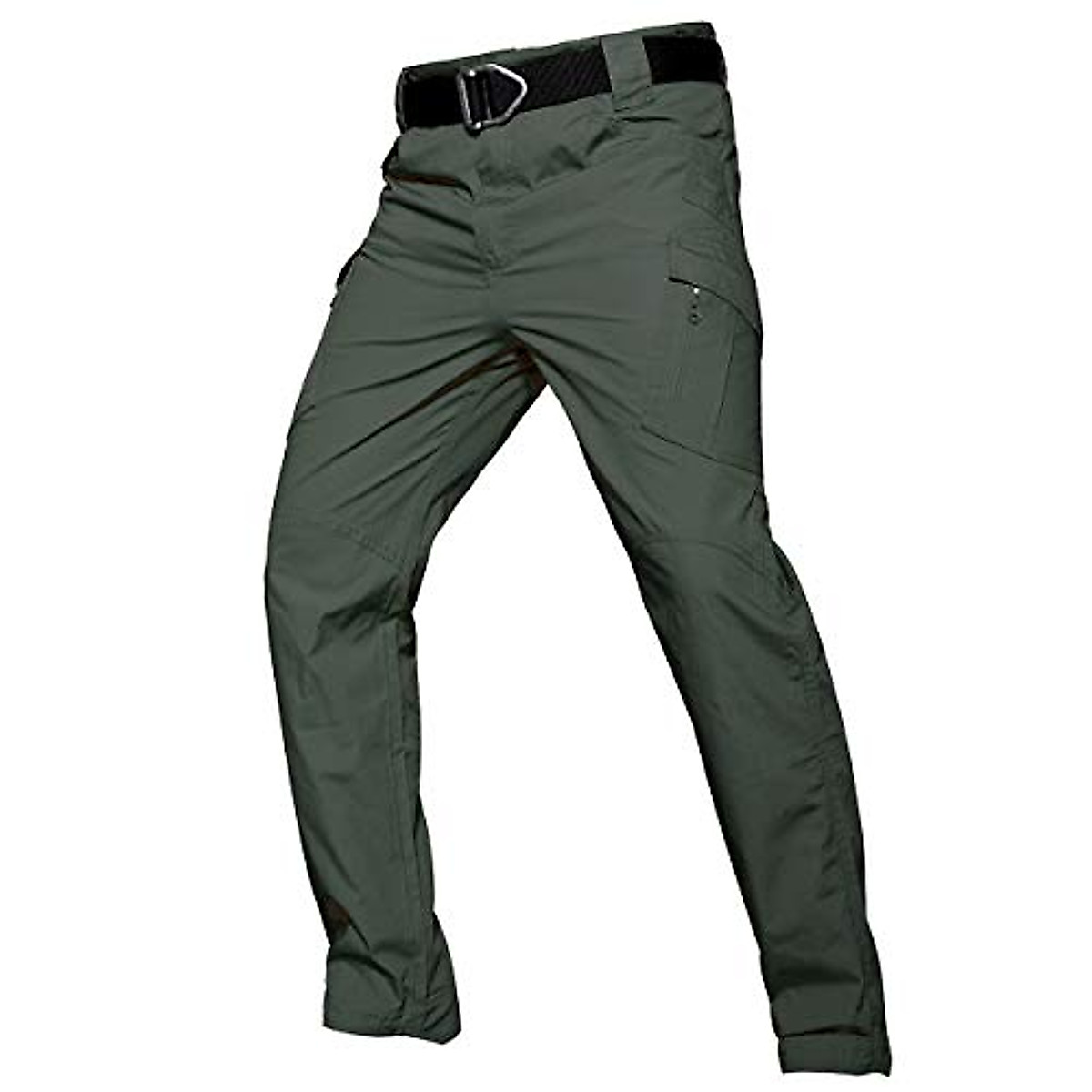 CARWORNIC Men's Outdoor Tactical Pants Rip-Stop Lightweight Stretch Military Cargo Work Hiking Pants Army Green
