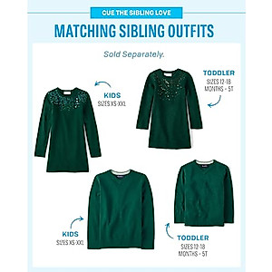 The Children's Place Baby Girls' and Toddler Sweater Dress, Forest Green, 4T