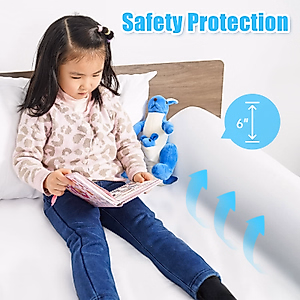 NiHome Inflatable Bed Rails for Toddlers 2PCS with Pump Waterproof Pad Non-Slip Bed Rail for Toddlers Portable Travel Bed Rail for King Queen Full Twin Bed Safety Gard for Kids Adults Elderly (Gray)