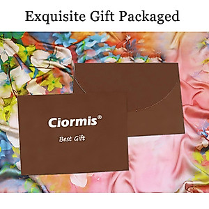 Ciormis Black Silk Scarf 21''x 21x 21''x 21 square Lightweight Pure Mulberry Silk Neckerchief Scarf bandana for black Women(Style 4-Black)