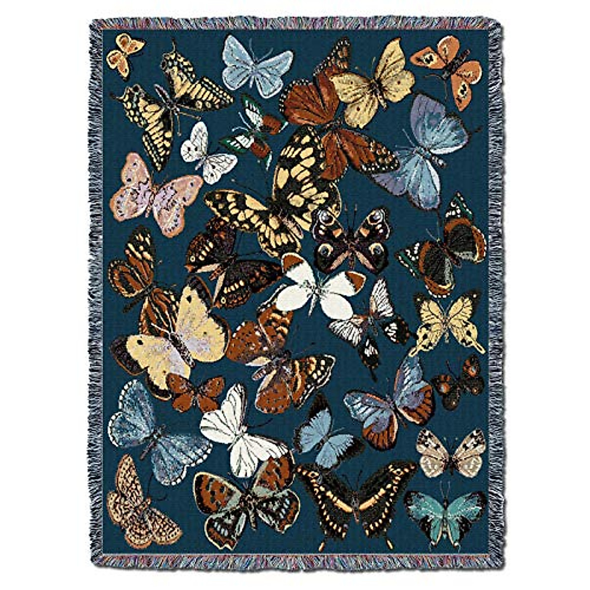 Pure Country Weavers Flutterbies Butterfly Blanket - Garden Floral Gift Tapestry Throw Woven from Cotton - Made in The USA (72x54)