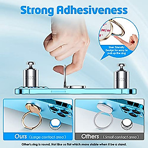 WixGear (2 Pack), Phone Ring Holder, Universal Magnetic Cell Phone Finger Holder with Kickstand Phone Holder for Hand, Phone Ring Grip Works with Magnetic Car Mounts Compatible with All Phones (Gold)