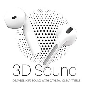 True Wireless Earbuds, Utotrip IPX5 Waterproof Bluetooth 5.0 Wireless Headphones with Mic, Type C Fast Charging Case 30H Playtime in-Ear Hi-Fi Stereo Sound TWS Earphones for Sport Work Running (White)
