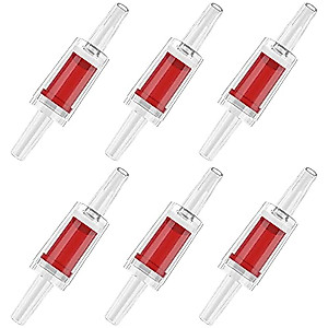 Pawfly 6 PCS Aquarium Check Valves for Common Air Pumps Red Plastic 1-Way Non-Return Valves Pump Protectors for Standard 3/16 Inch Airline Tubing Fish Tank Accessories for Aeration Setup