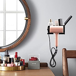 Tecbeauty Hair Dryer Holder Wall Mounted, Hair Tool Organizer, Blow Dryer Holder for Dyson Supersonic Hair Dryer, Bathroom Hair Care Accessories Storage Rack with 3 compartments