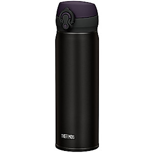 Thermos Stainless Steel Commuter Bottle, Vacuum insulation technology locks,0.5-L,ALL-Black,[one-touch open type] ,JNL-502 ALB
