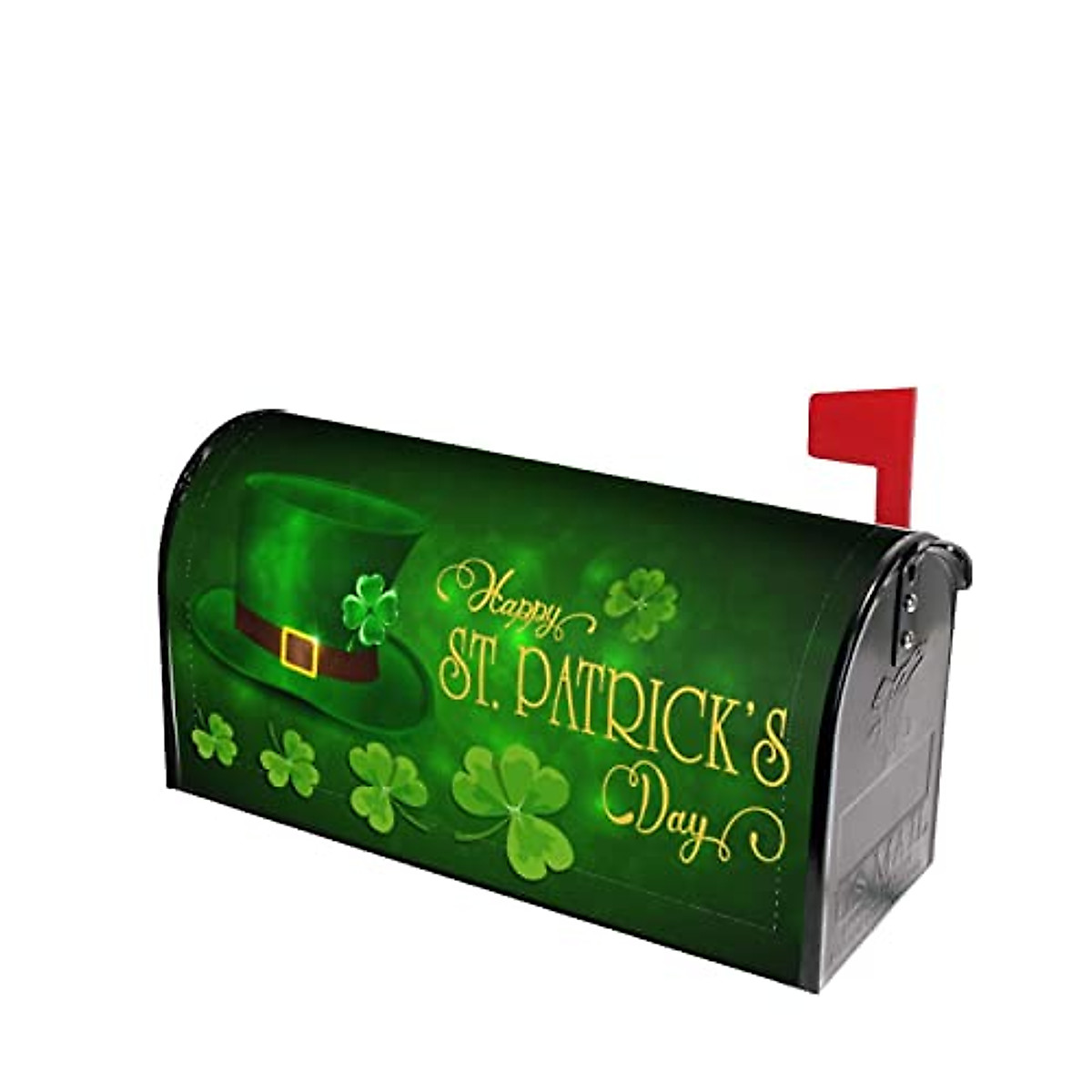 St Patricks Day Mailbox Covers Magnetic 21" X 18" Lucky Shamrocks Clover Mailbox Standard Size Mailbox Wraps Waterproof Post Letter Box Cover Christmas Decorations for Garden Outdoor