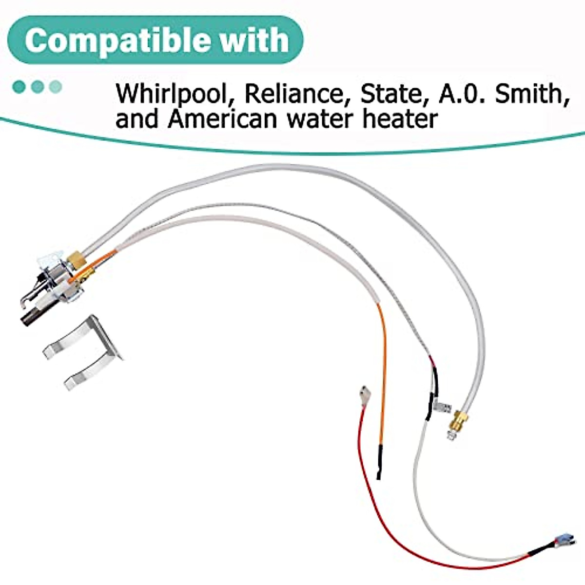 Upgraded 100112330 Water Heater Pilot Assembly Replacement Kit for 300 Series, Gas Thermopile Assembly Compatible with Whirlpool,Reliance,A.O.Smith,Kenmore,State,American Water Heater,9007876 9007877
