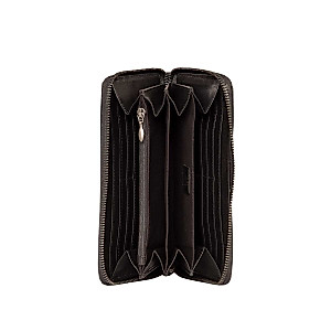 STS Ranchwear Women's Compact Multi-Function Leather Kai Collection Audie Wallet Bag, Black