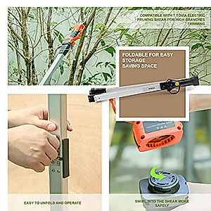 T TOVIA 31.5 Inch Extension Pole for Cordless Electric Pruning Shears Sturdy and Lightweight Aluminum Alloy Telescopic Rod, Safe and Convenient (80cm)